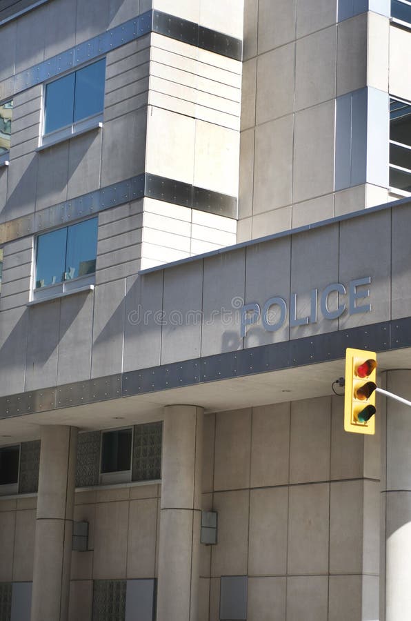 Police Station with Traffic Light Stock Image - Image of security ...