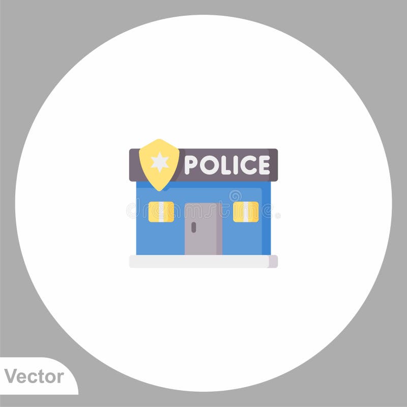 Police Station Vector Icon Sign Symbol Stock Vector - Illustration of ...