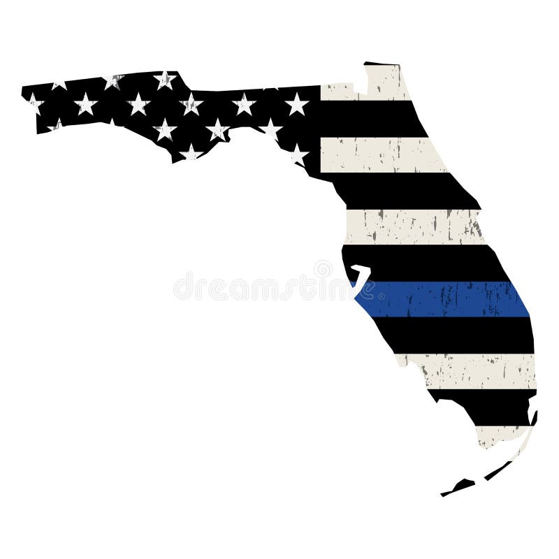 State of Florida Police Support Flag Illustration Stock Illustration ...