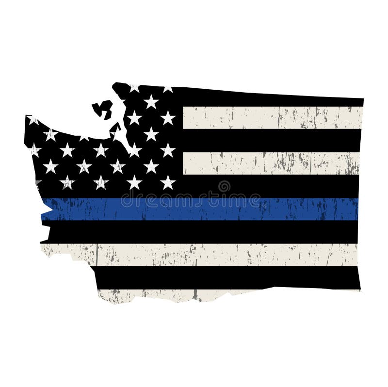 State of Washington Police Support Flag Illustration Stock Illustration ...