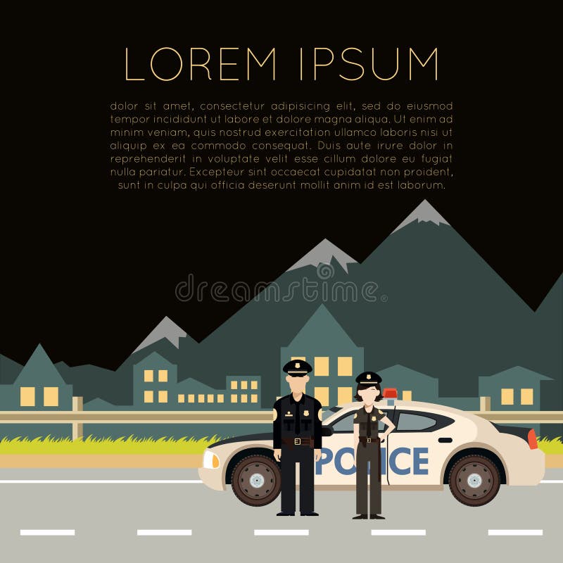 Police Sur La Route Banner5 Illustration de Vecteur - Illustration du ...