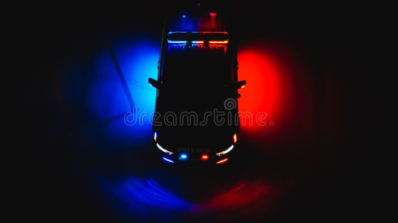 Police Suv from Above at Night Stock Photo - Image of illegal, drone ...