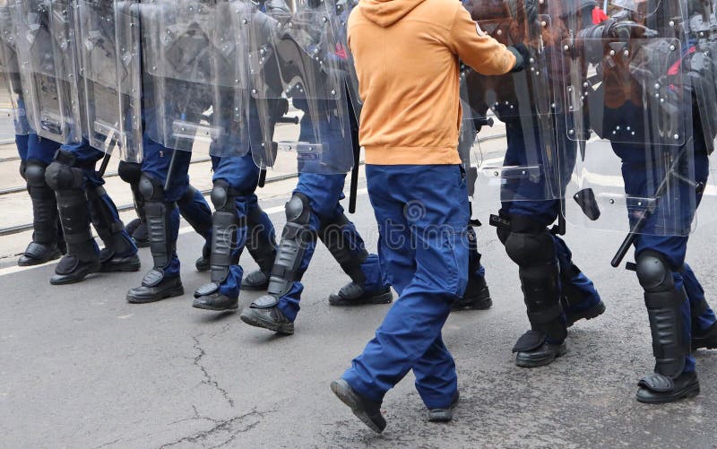 Police Swat Team on the Street Stock Image - Image of blue, protection ...
