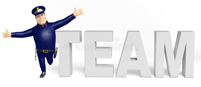 Police with team sign stock illustration. Illustration of security ...