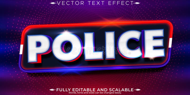 Police Text Effect, Editable Officer and Cop Text Style Stock Vector ...
