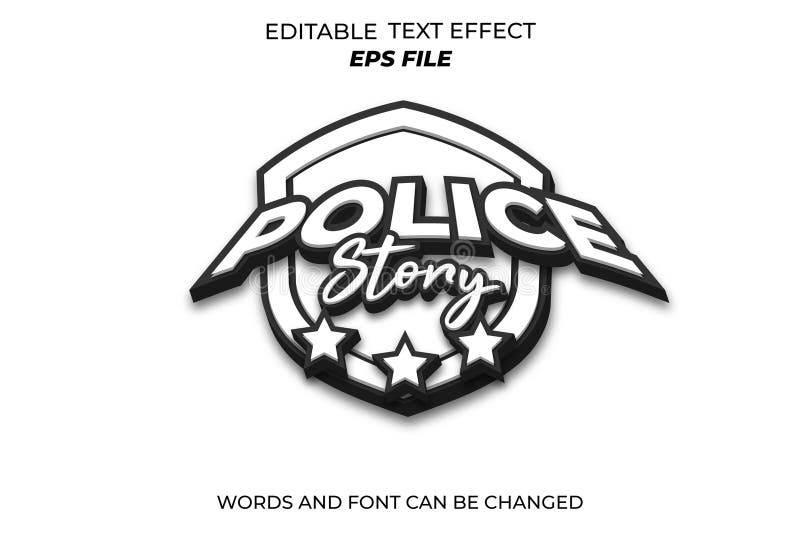 Police Text Effect, Font Editable, Typography, 3d Text. Vector Template ...