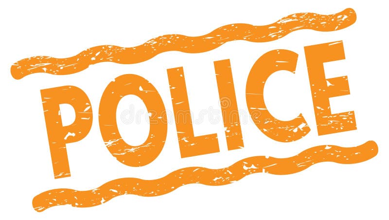 POLICE Text on Orange Lines Stamp Sign Stock Illustration ...