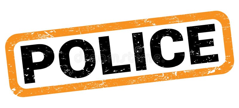 POLICE Text Written on Orange-black Rectangle Stamp Stock Illustration ...