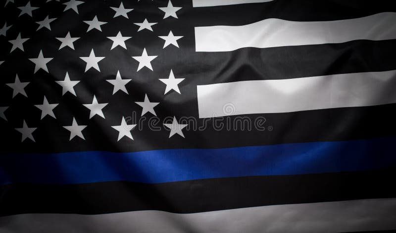 Police Thin Blue Line Flag stock photo. Image of officer - 194869480