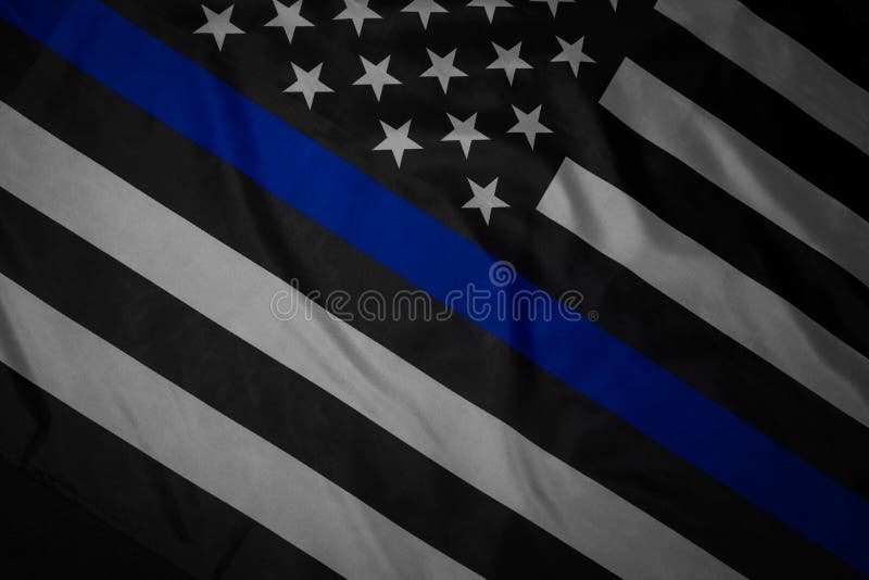 Police Thin Blue Line Flag stock image. Image of waved - 201437421