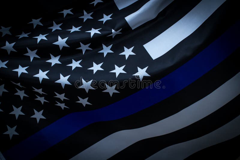 Police Thin Blue Line Flag stock photo. Image of flag - 219625898