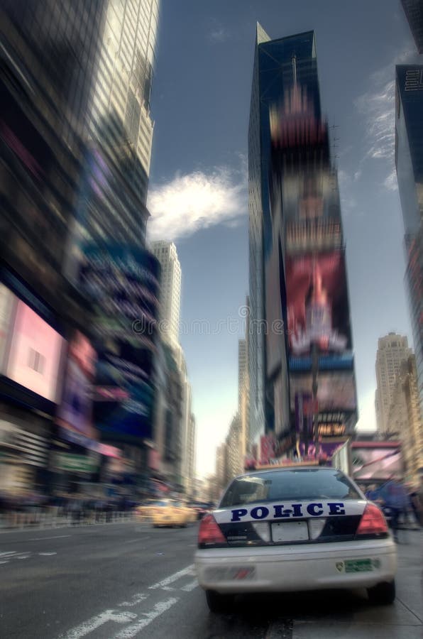 Police in Times Square stock photo. Image of light, bright - 9509500