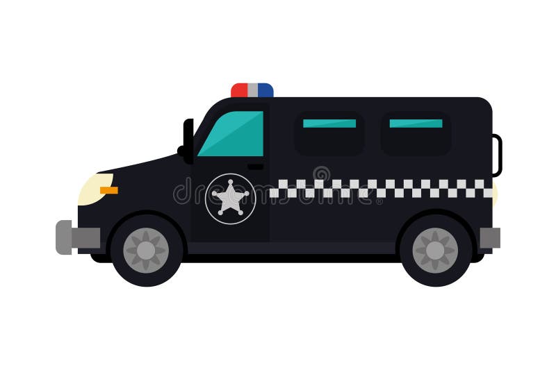 Police Truck Armored Side View Stock Vector - Illustration of truck ...