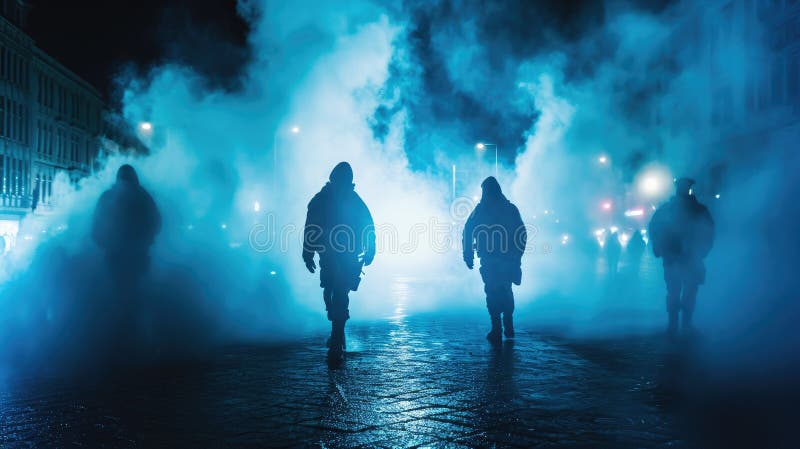 Police Use Water Cannons during Nighttime Crowd Control at a ... Police Use Water Cannons during Nighttime Crowd Control at a ...