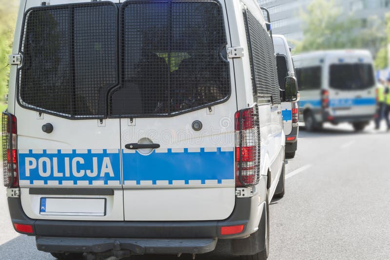 Police Vans, Poland stock image. Image of poland, equipment - 92436845