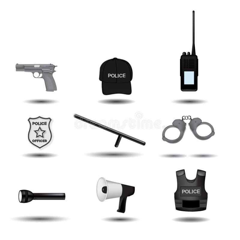 Police icons stock vector. Illustration of inspector - 43199307