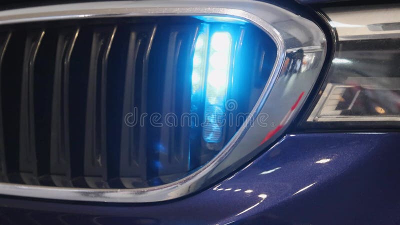 Police Vehicle Blue Lights stock footage. Video of flashing - 368254884