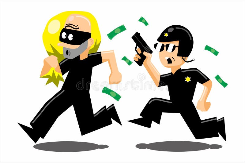 Police vs thief stock illustration. Illustration of criminal - 88297179