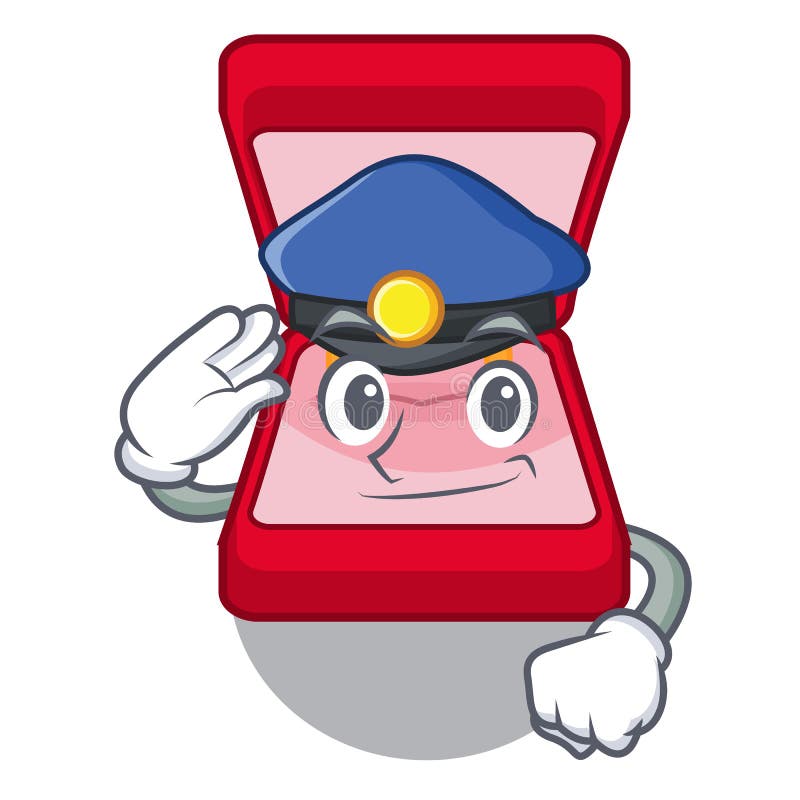 Police Wedding Ring Box in Cartoon Shape Stock Vector - Illustration of ...
