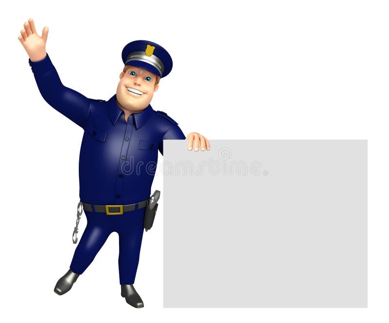 Police with White board stock illustration. Illustration of force ...