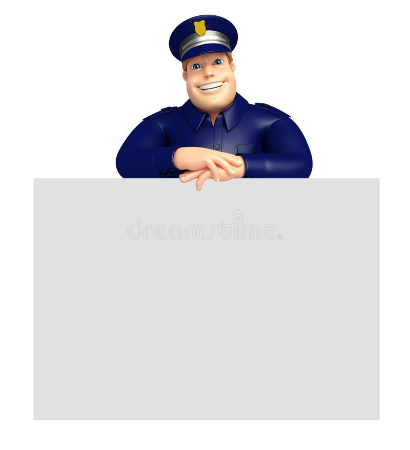 Police with White board stock illustration. Illustration of staff ...