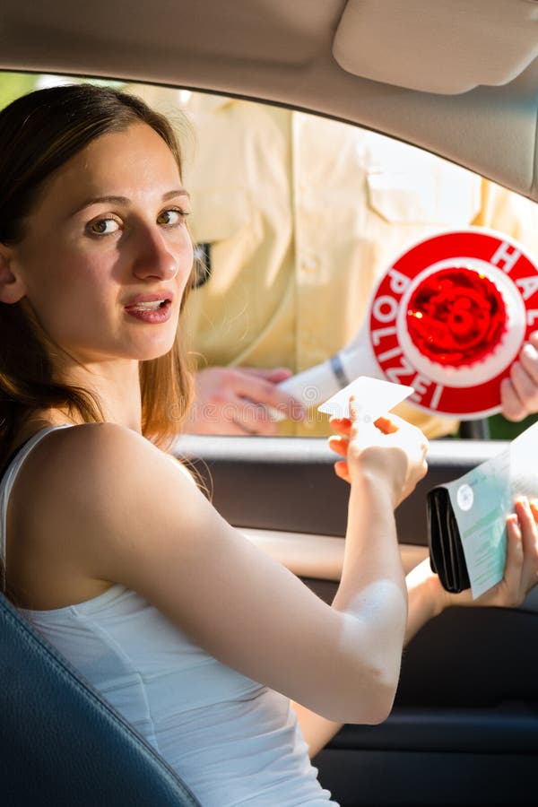 Police - Woman in Traffic Violation Getting Ticket Stock Photo - Image ...