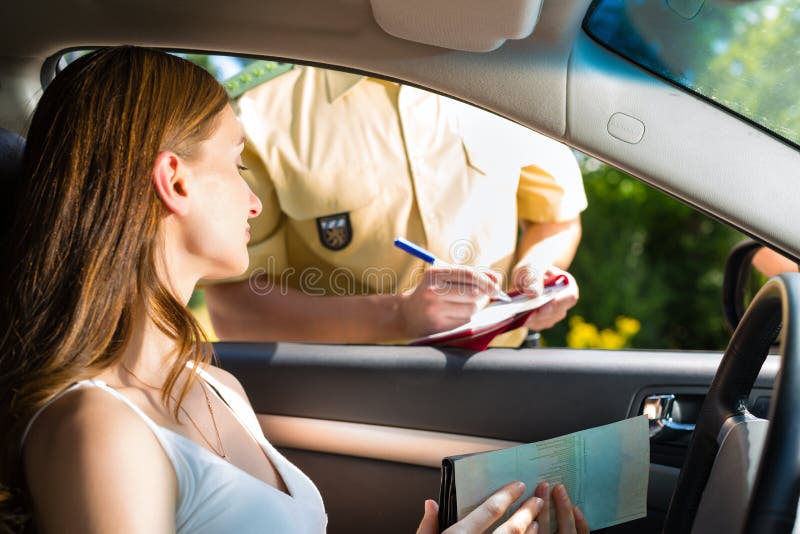 Police - Woman in Traffic Violation Getting Ticket Stock Photo - Image ...