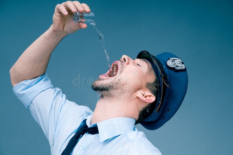 Policeman Addicted To Alcohol Stock Image - Image of alcohol ...