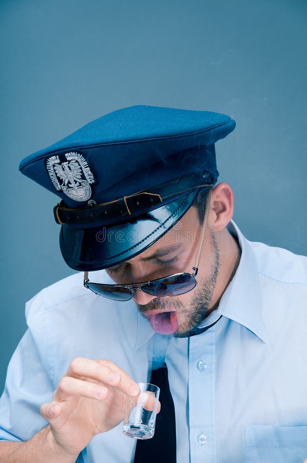 Policeman drinker stock image. Image of smoke, depression - 30378975