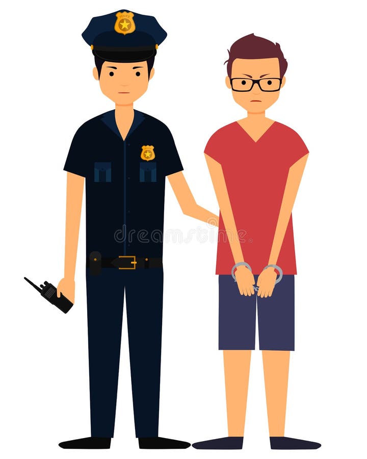 Policeman Arrested the Offender Stock Vector - Illustration of angry ...