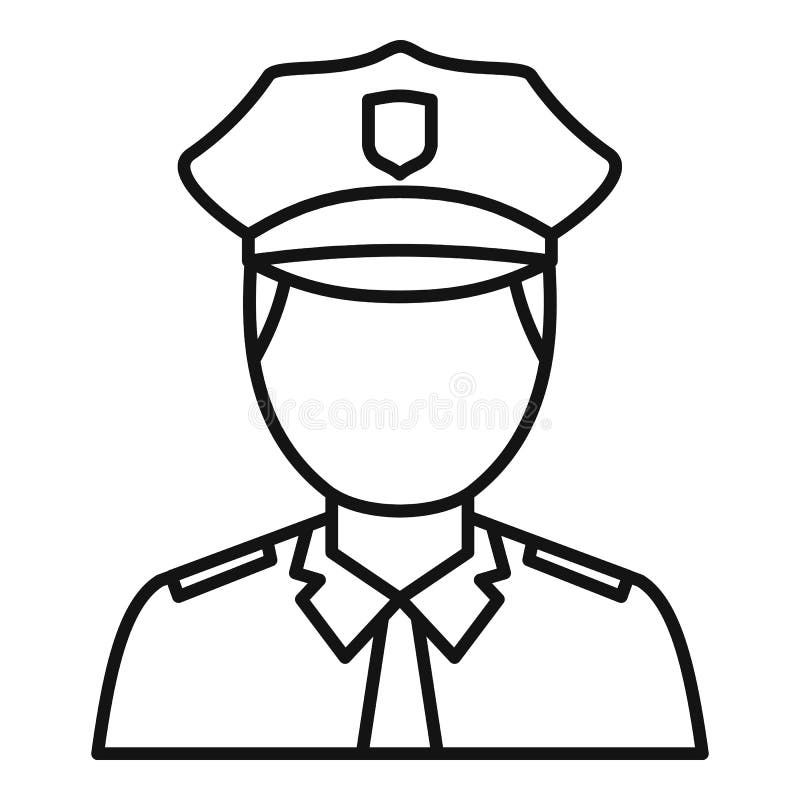 Policeman Head Icon, Outline Style Stock Vector - Illustration of ...
