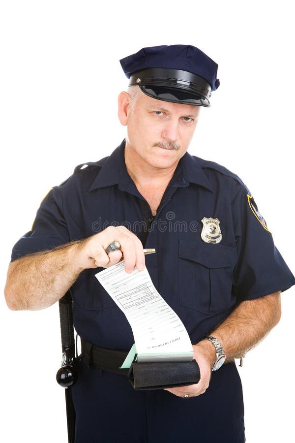 Policeman Writing Ticket stock image. Image of citation - 5282589