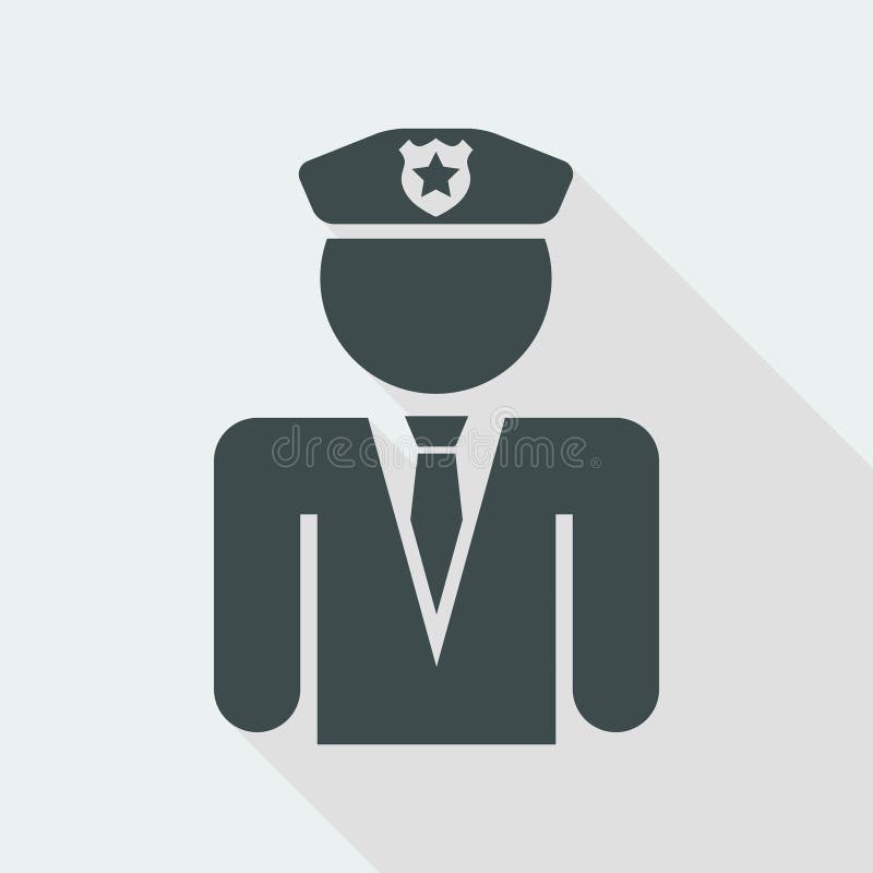 Policeman Concept - Minimal Flat Icon Stock Vector - Illustration of ...