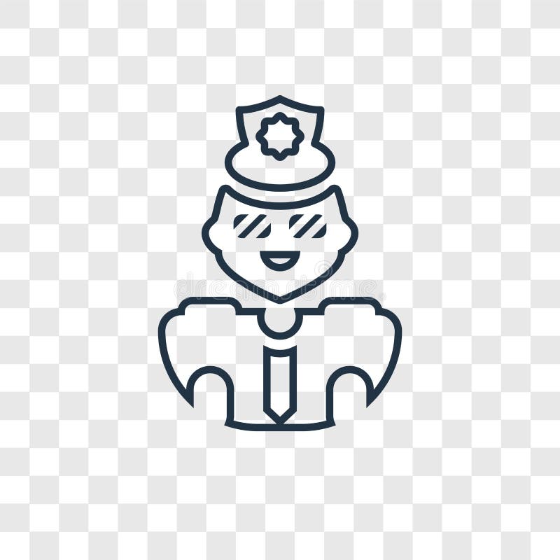 Policeman Concept Vector Linear Icon Isolated on Transparent Background ...