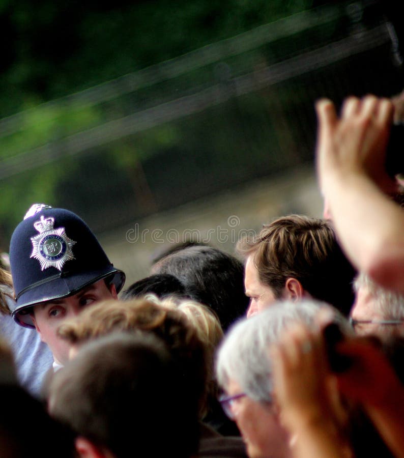 Funny British Policeman in the Crowds London England Editorial Stock ...