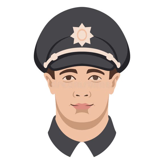 Policeman Face Vector Illustration Flat Style Front Stock Vector ...