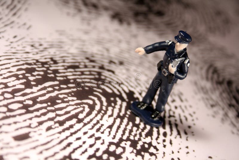 Policeman on Giant Fingerprint Stock Image - Image of point, judge: 7067963