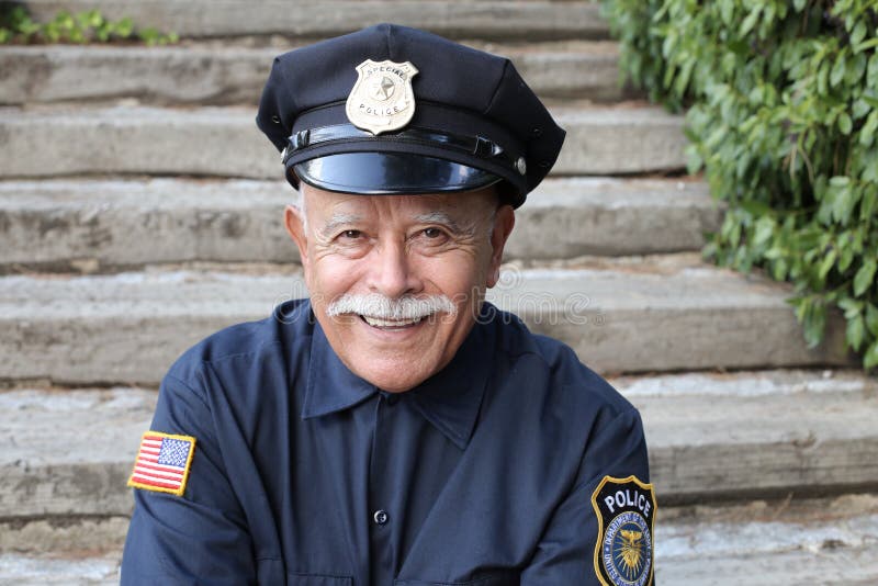 Policeman with Gray Haired Mustache Stock Image - Image of crime ...