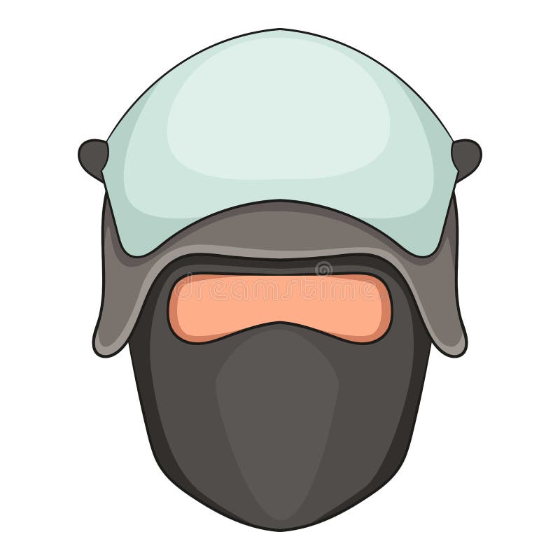 Policeman Head in a Face Mask Icon, Cartoon Style Stock Vector ...