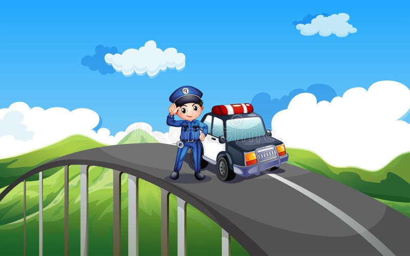Cartoon Traffic-Officer Showing Stop Hand-Sign Vector Stock ...