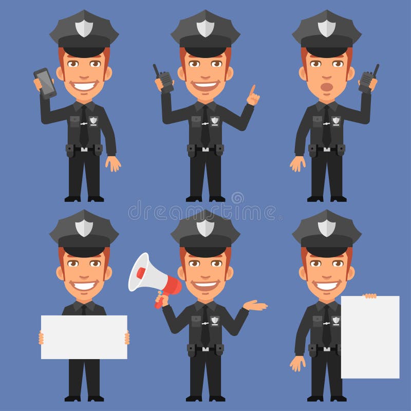 Policeman with Megaphone 2 - with Clipping Path Stock Illustration ...