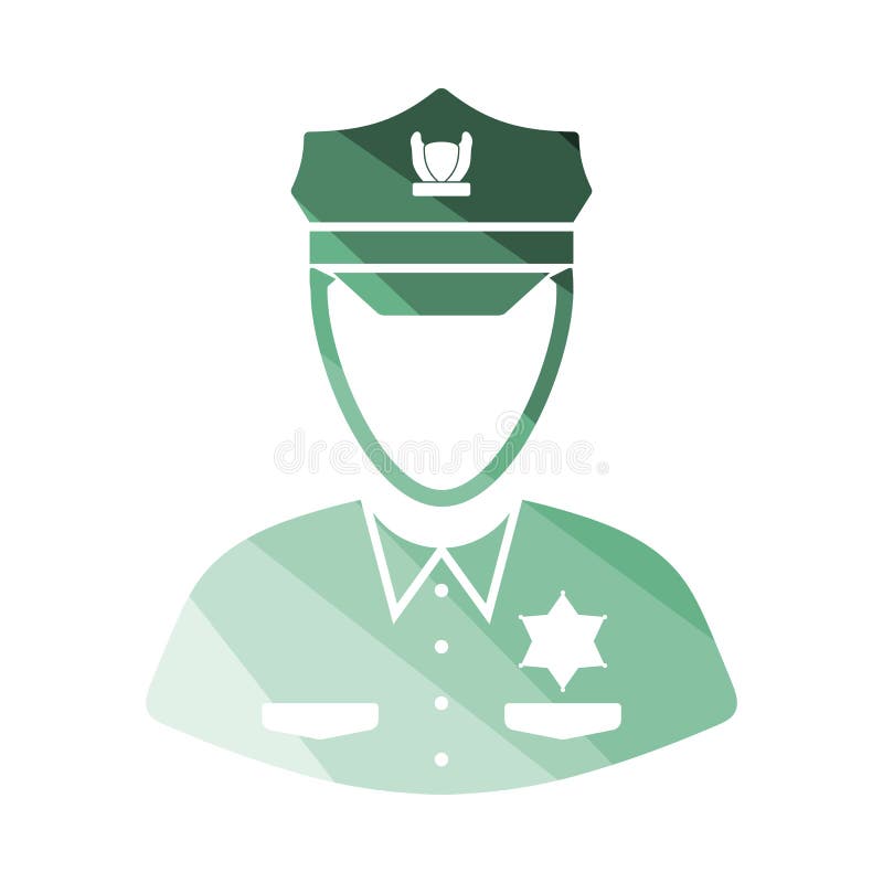 Policeman Icon, Police Uniform Man Sign or Security Guard Person Stock ...