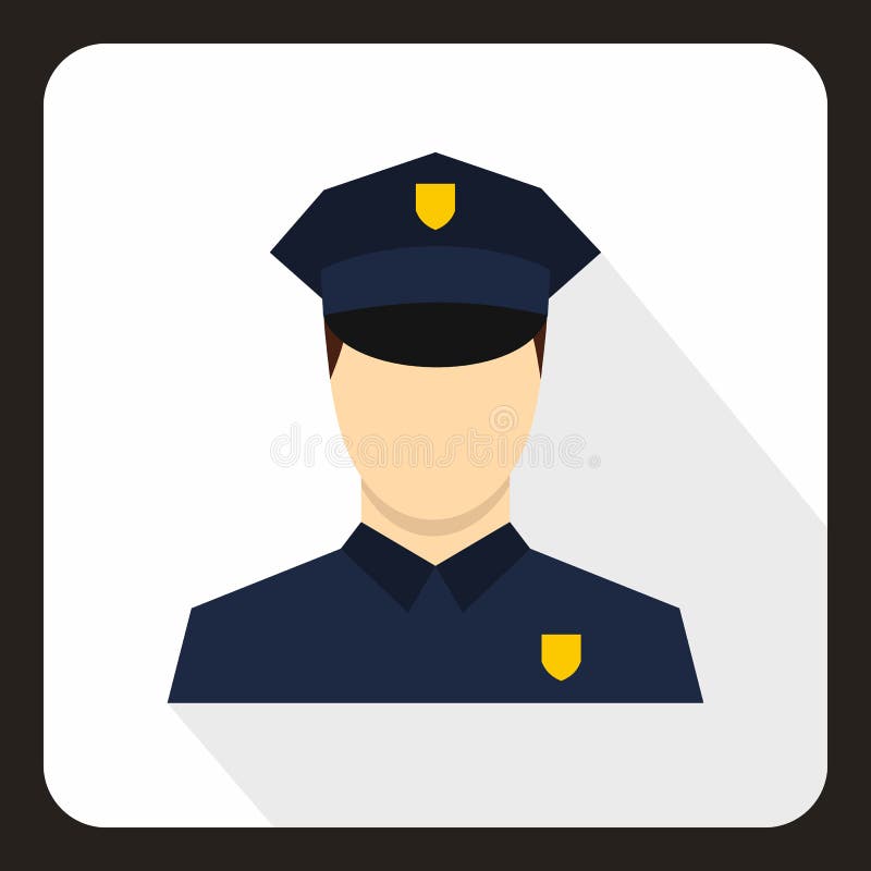 Policeman icon, flat style stock illustration. Illustration of badge ...