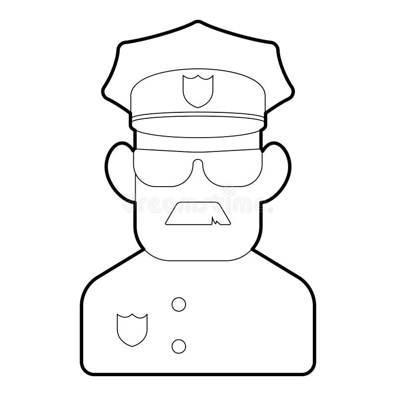 Policeman Icon, Outline Style Stock Vector - Illustration of protection ...
