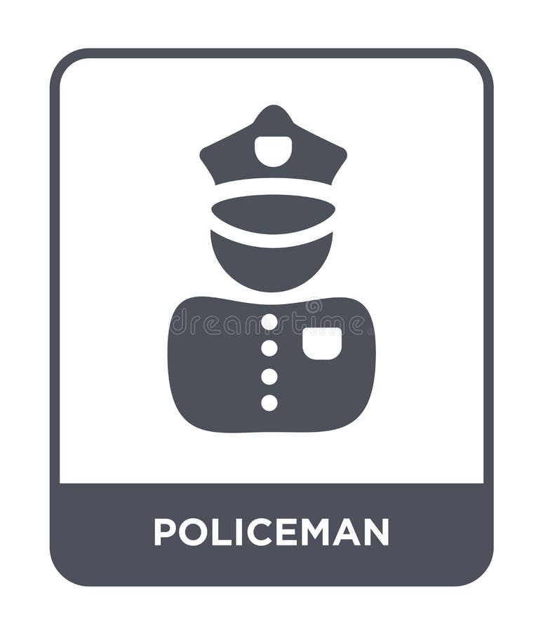 Policeman Icon in Trendy Design Style. Policeman Icon Isolated on White ...