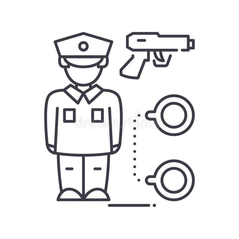 Policeman Occupation Icon, Linear Isolated Illustration, Thin Line ... Policeman Occupation Icon, Linear Isolated Illustration, Thin Line ...