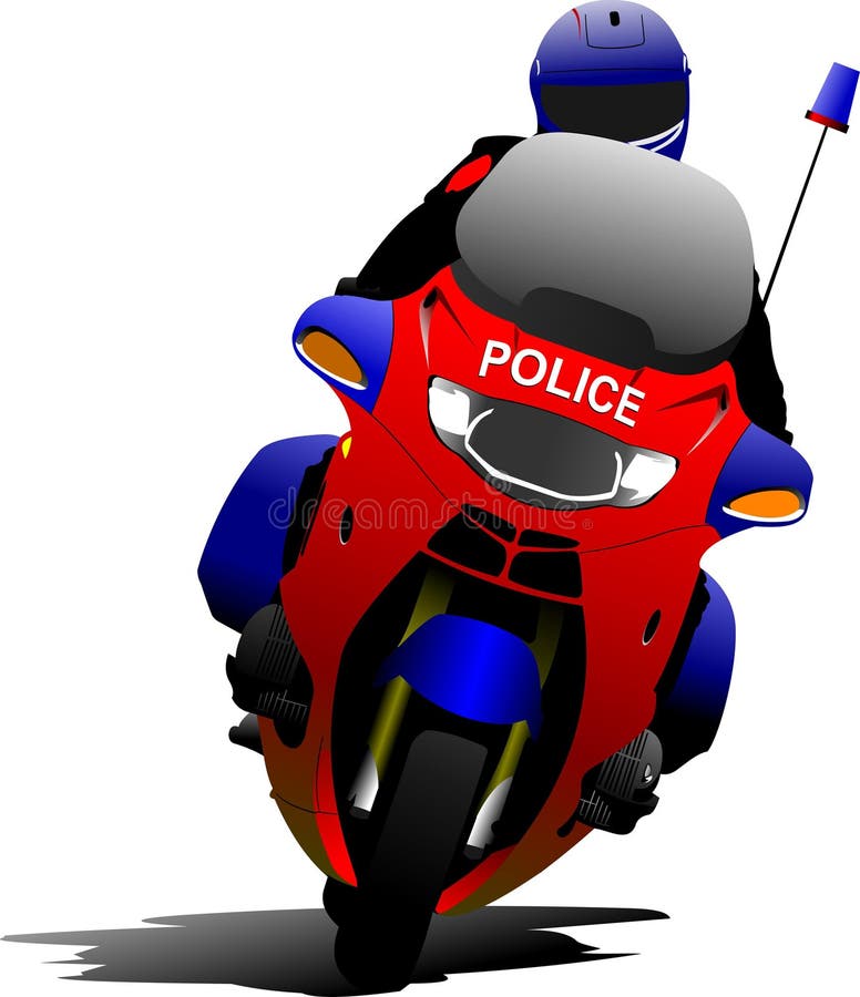 Police Motorcycle Motor Bike Stock Vector - Illustration of motorbike ...