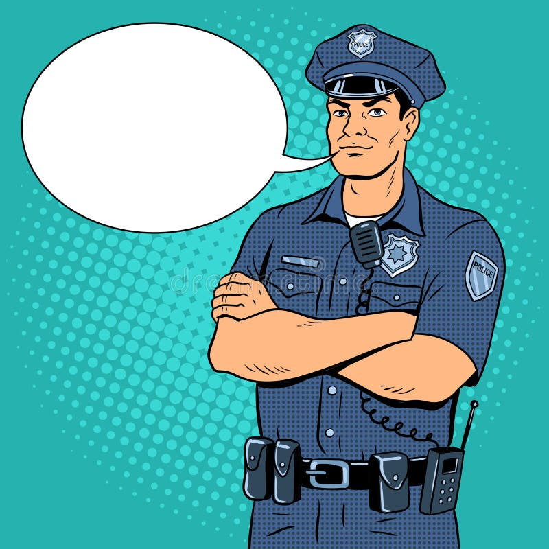 Policeman Pop Art Style Vector Illustration Stock Vector - Illustration ...