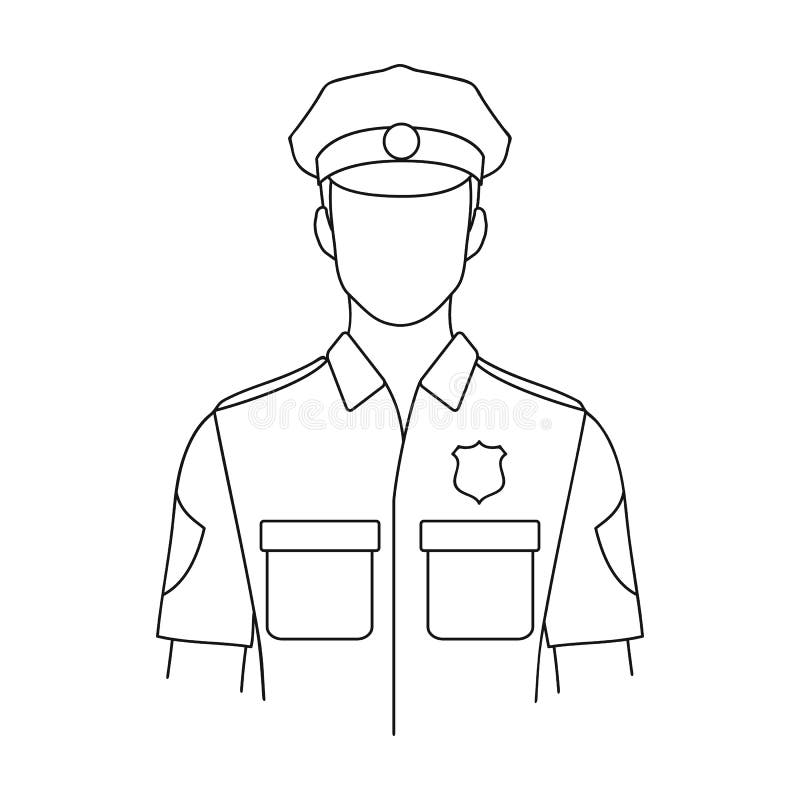 Policeman.Professions Single Icon in Outline Style Vector Symbol Stock ...