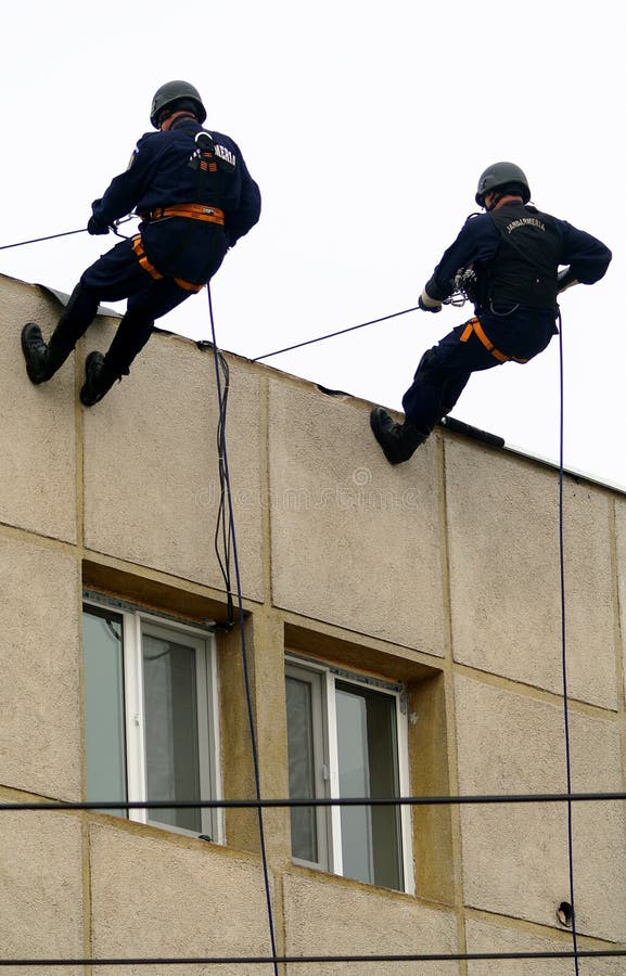 Two Men Cleaning Building Wall Editorial Stock Image - Image of ...